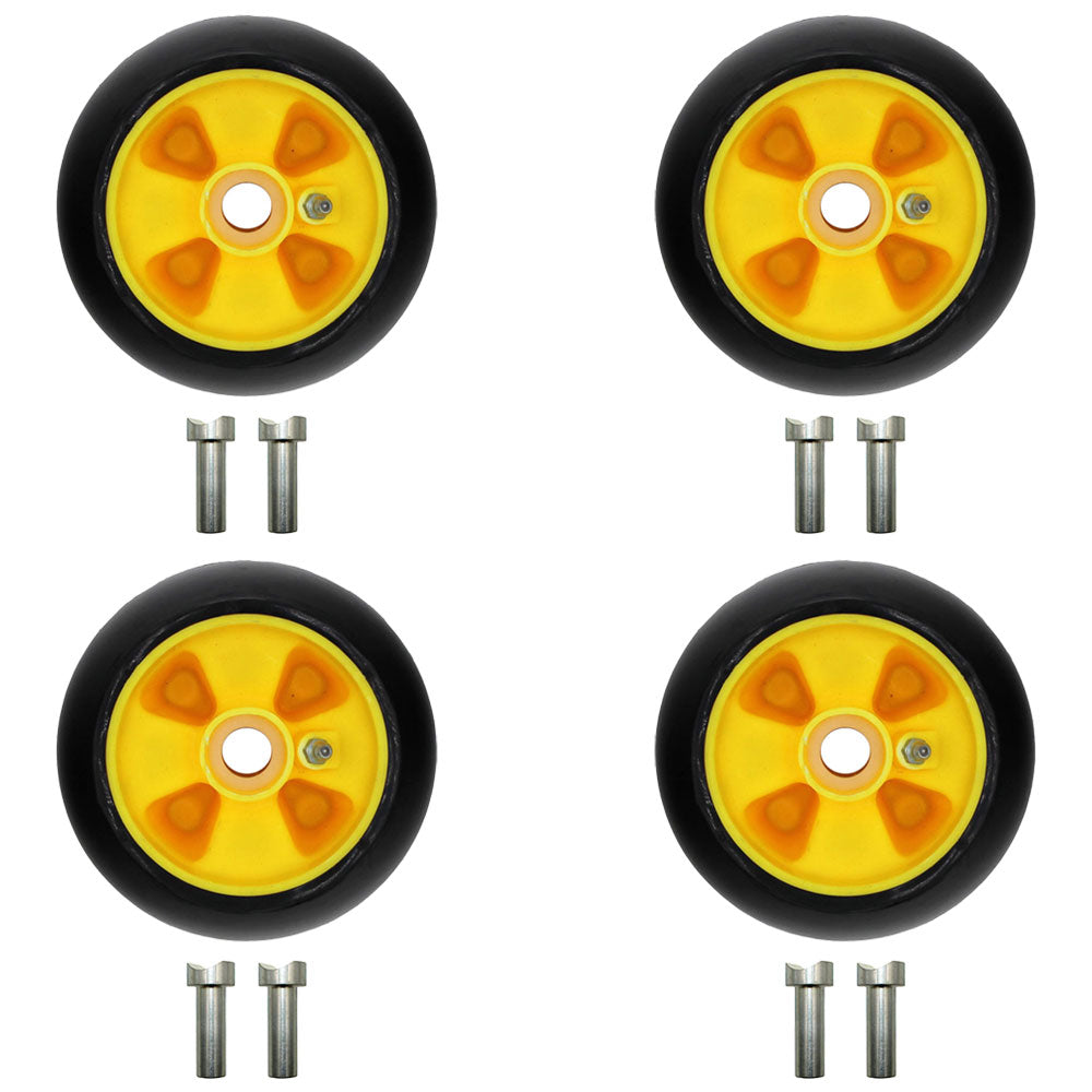 QTY 4: Yellow Deck Gage Wheel Fits John Deere Replaces AM115488