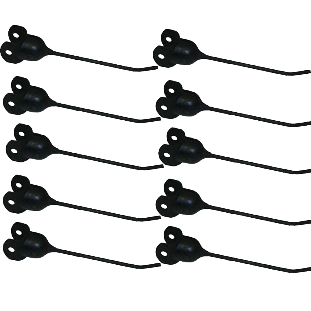 Pack of 10 Rubber Mount Rake Teeth 7" Tine x 1.625" Yoke Opening x 3/8