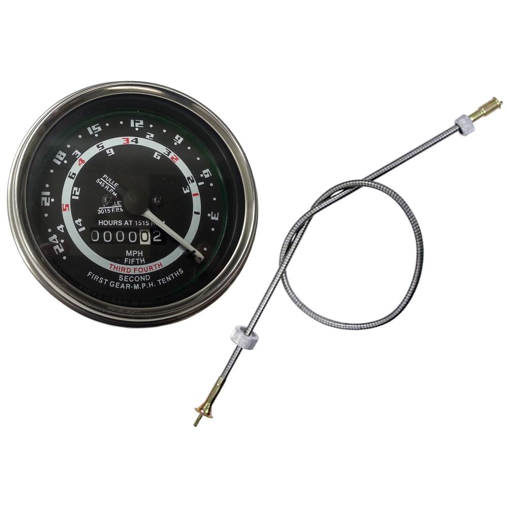 5 Speed Chrome Tachometer Gauge with Cable Fits Ford 500 600 700 800 9
