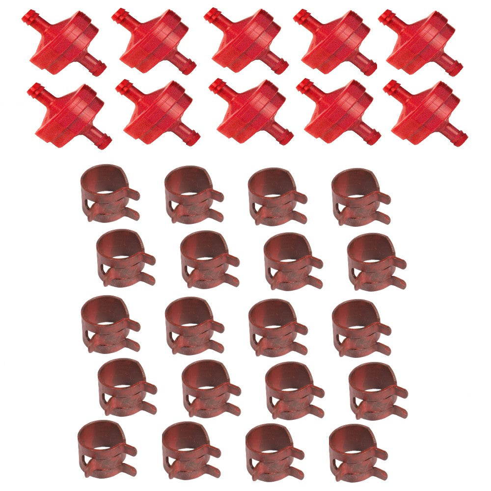 10 Filters & 20 Hose Clamps Fits John Deere Replaces 791850