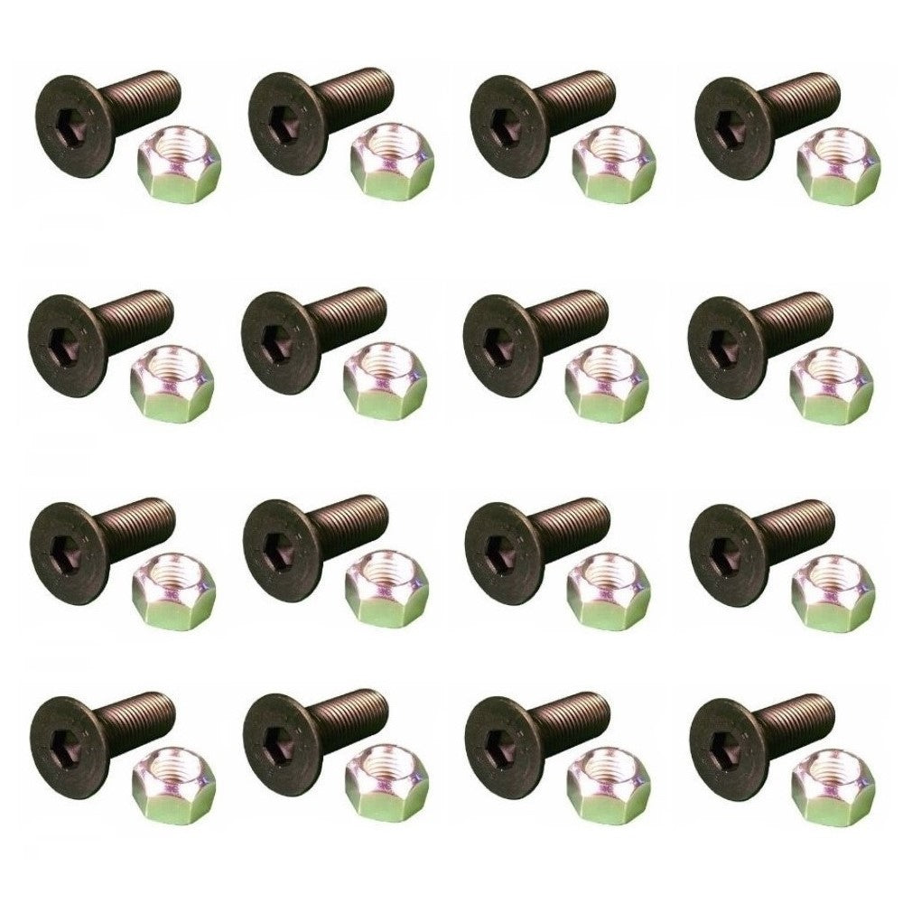Set of (16) Aftermarket Interchangeable Screws & Lock Nuts Fits Caterp