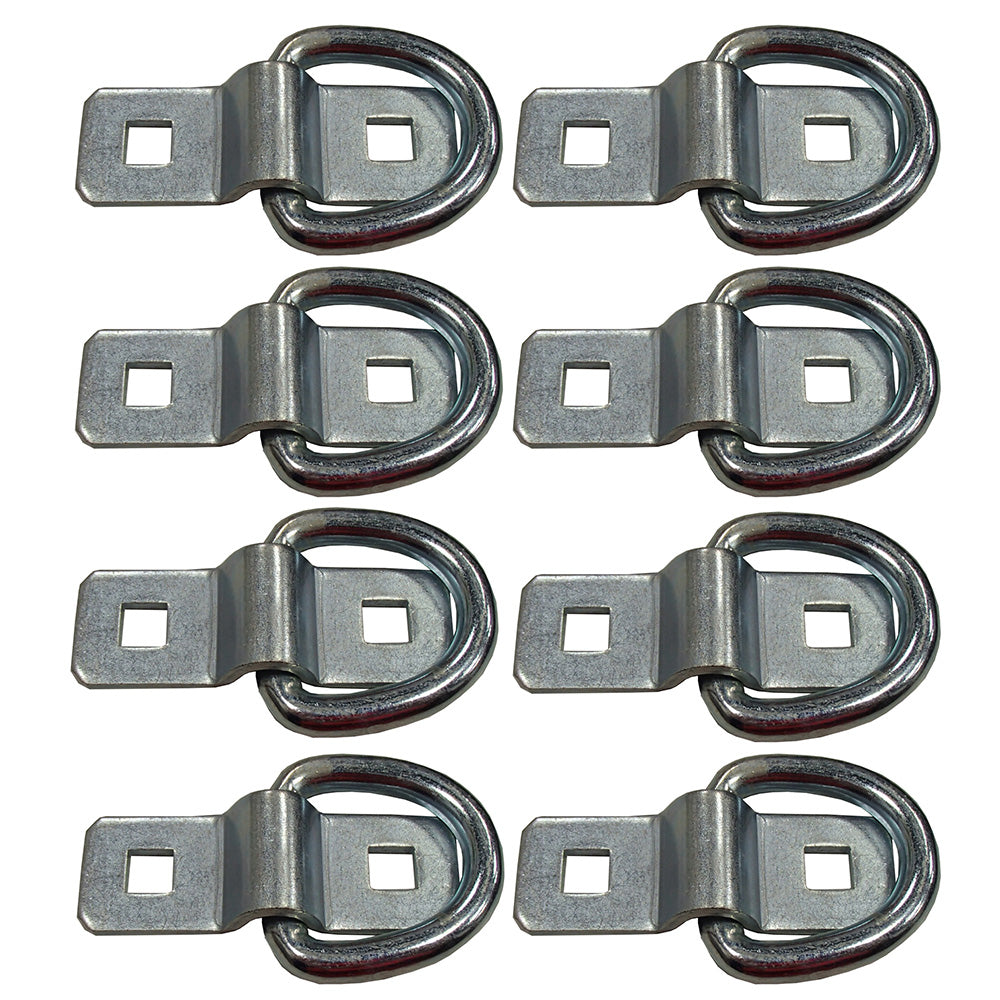DR038-SS (8-PK) 3/8" Bolt-on D-Rings - 5,000 lb Capacity/Breaking Stre