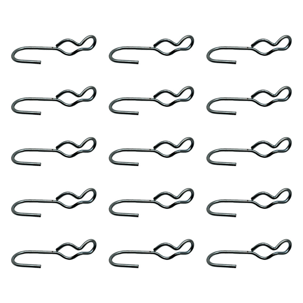 SJ Hooks 15 Piece Set Steel Construction for Rope Shock Cord Bungee Co
