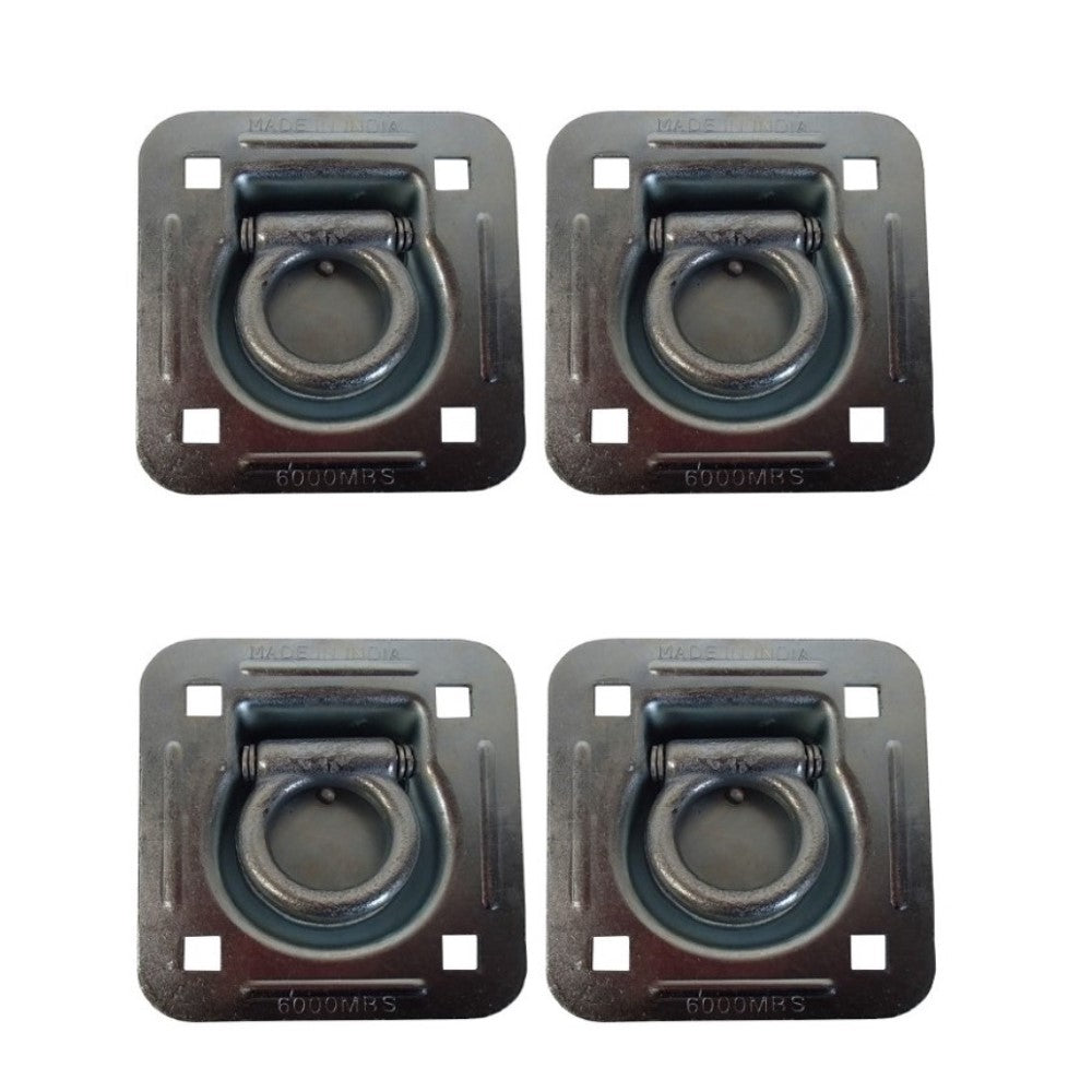 D-Ring Recessed 6,000 lb Cap. Trailer Tie down Anchor w/ Backing Plate
