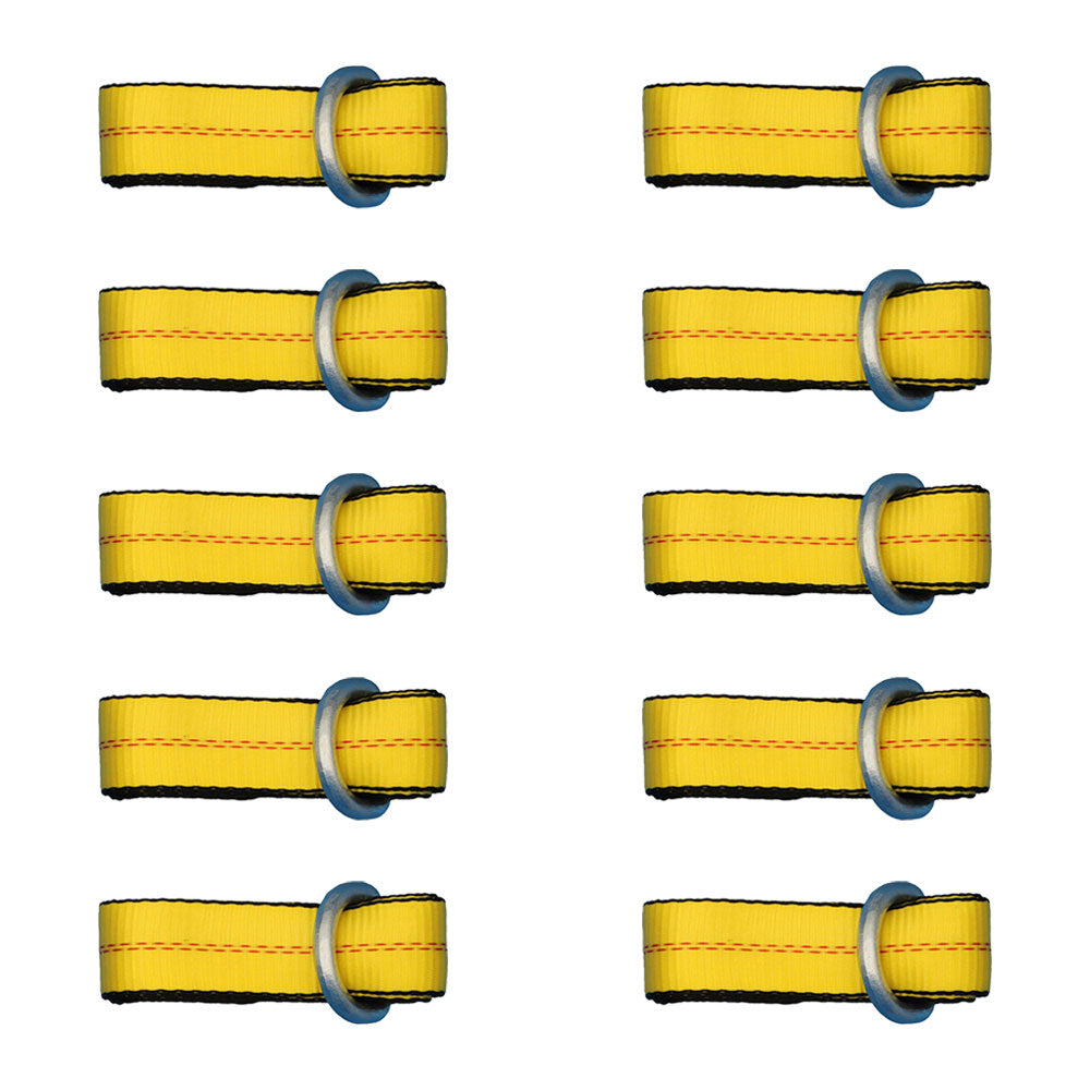 Qty 10: Heavy Duty Lasso/Wheel Lift Straps (Yellow) Fits Universal Pro