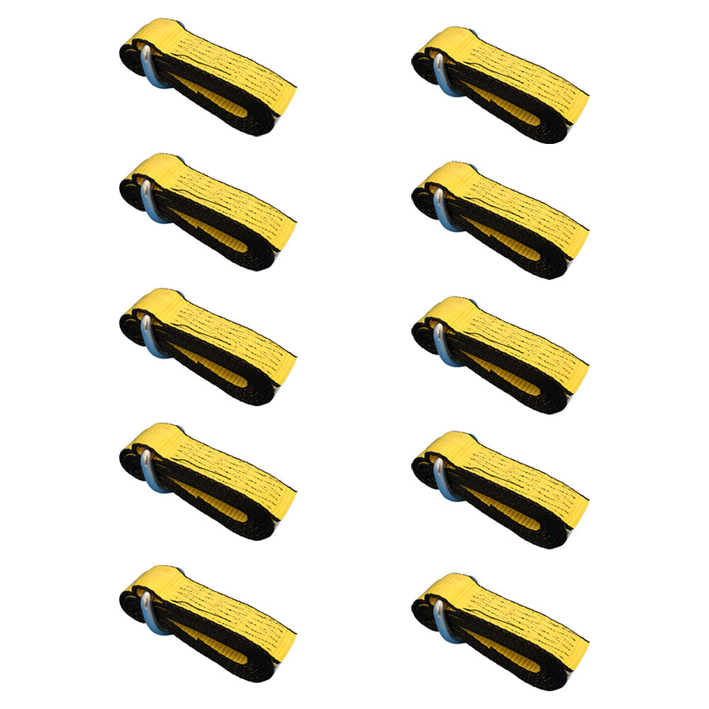 Qty 10: Heavy Duty Lasso/Wheel Lift Straps (Yellow) Fits Universal Pro
